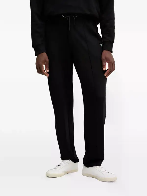 Guess Logo-patch Drawstring Track Pants - Black