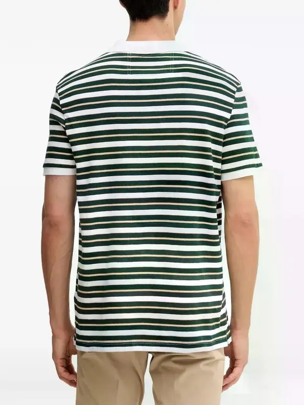 Guess Horizontal-stripe Logo-patch Polo Shirt