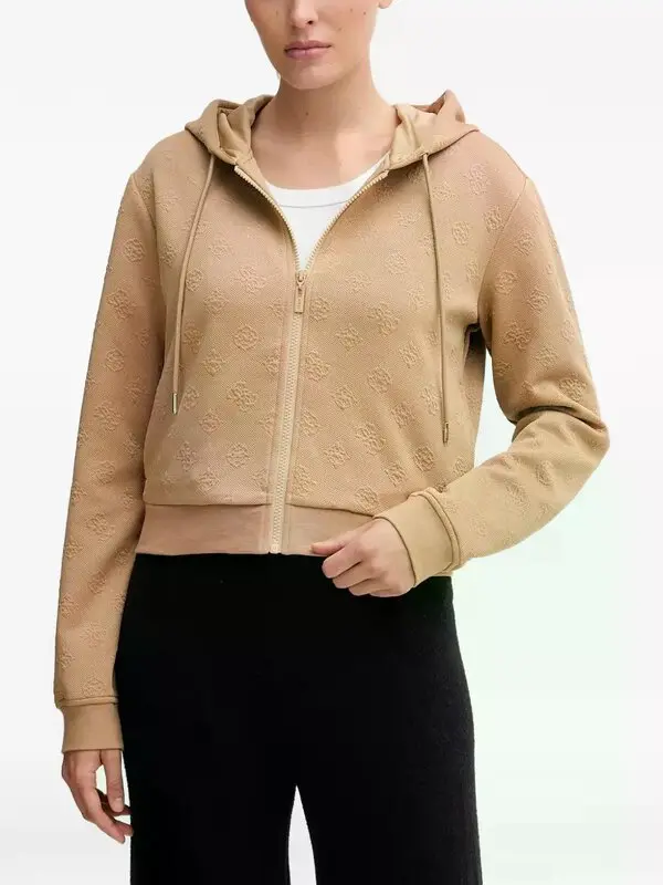 Guess Embossed Zip-up Hoodie