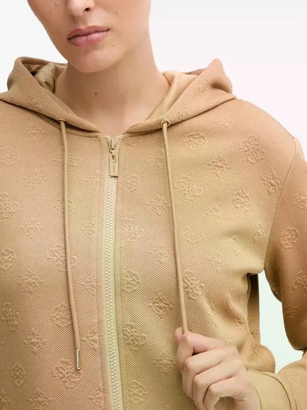 Guess Embossed Zip-up Hoodie