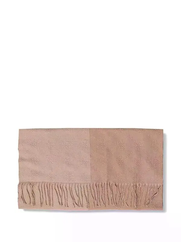 Guess Logo-jacquard Fringed Scarf
