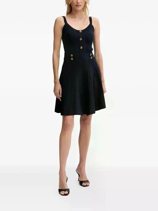 Guess Emmie Ribbed-knit Button Top - Blue