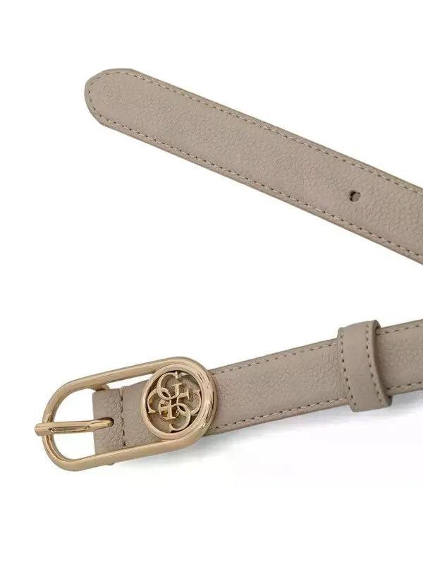 Guess Pebbled Logo Plaque Belt