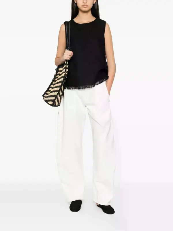 Max Mara Sleeveless Top With Fringed Edge