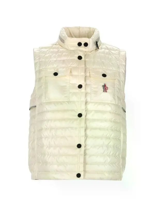 Moncler Gumiane Quilted Logo-patch Gilet - Neutrals