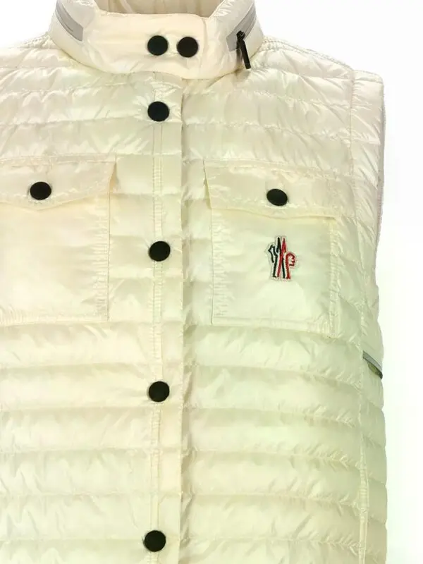 Moncler Gumiane Quilted Logo-patch Gilet - Neutrals