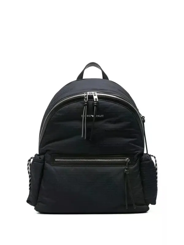 Emporio Armani Logo-jacquard Backpack - Blue