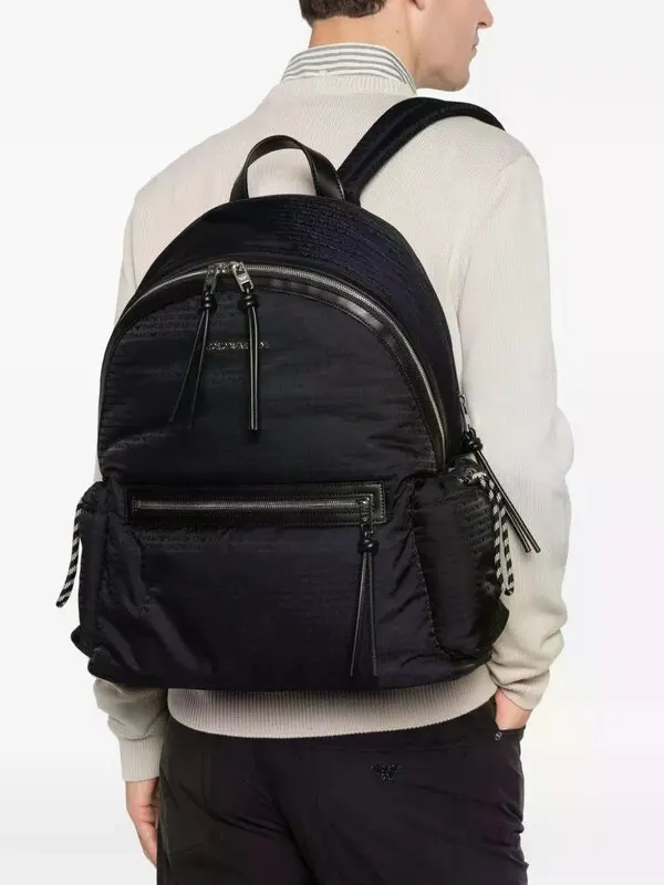 Emporio Armani Logo-jacquard Backpack - Blue