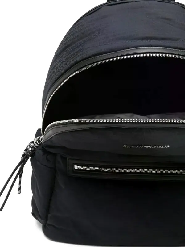 Emporio Armani Logo-jacquard Backpack - Blue