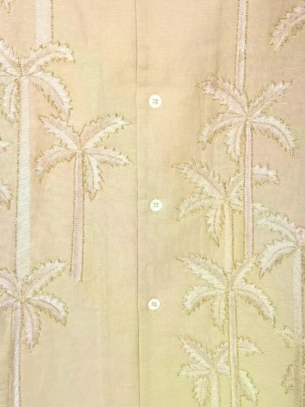 BAZISZT Palm-tree Embroidered Shirt