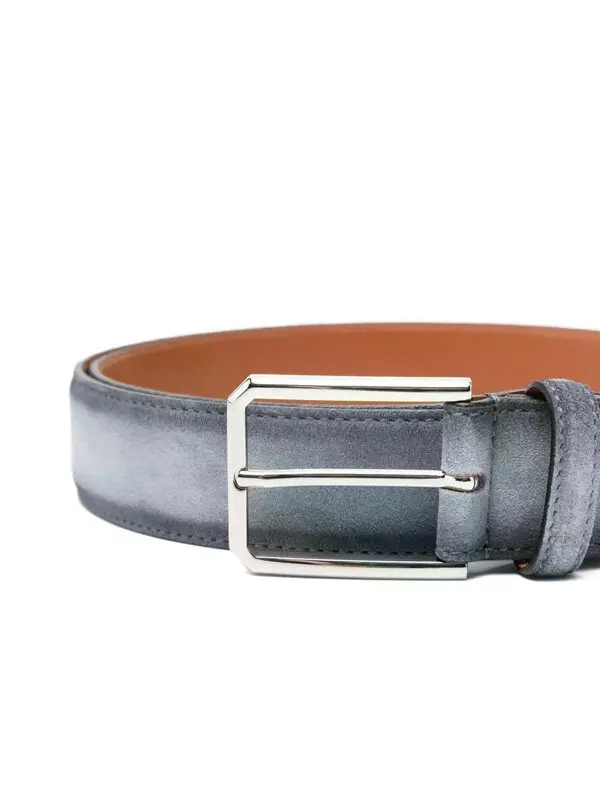 Santoni Silver Buckle Belt - Grey