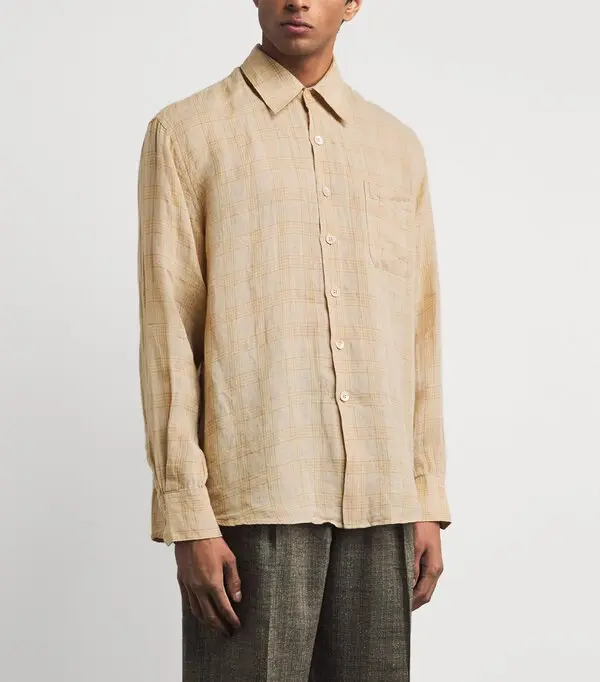 Our Legacy Cotton-linen-blend Check Above Shirt