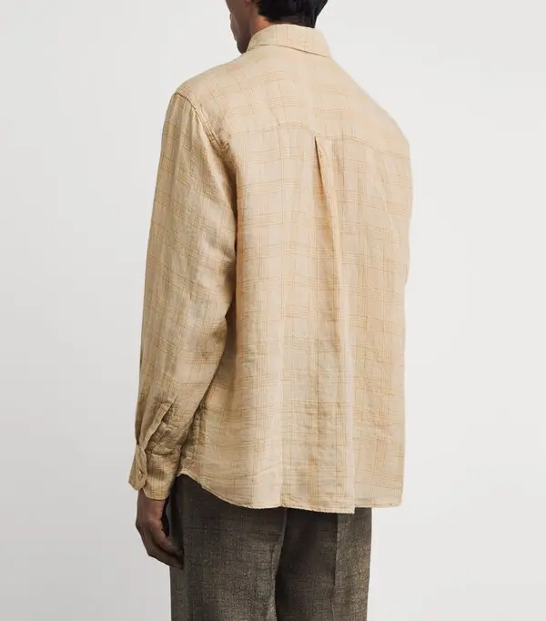 Our Legacy Cotton-linen-blend Check Above Shirt
