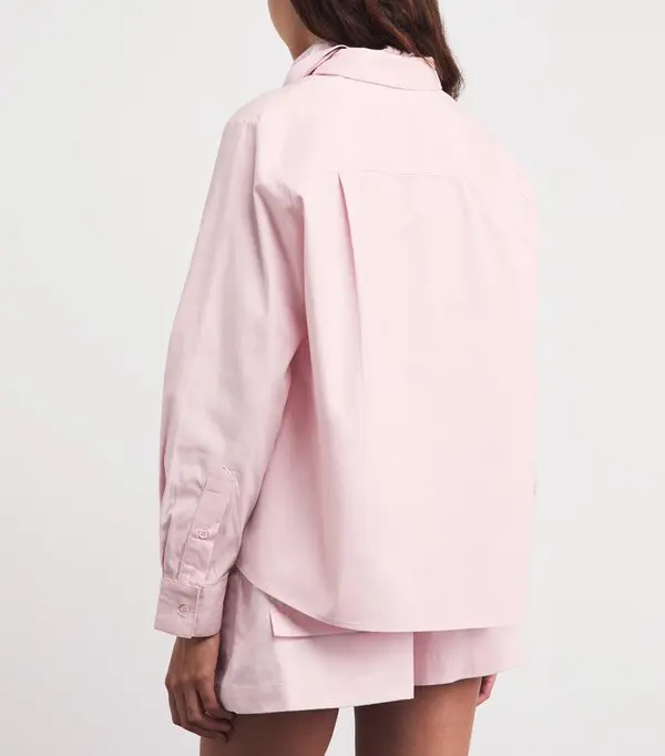 Maje Cotton Shirt With Scarf Detail