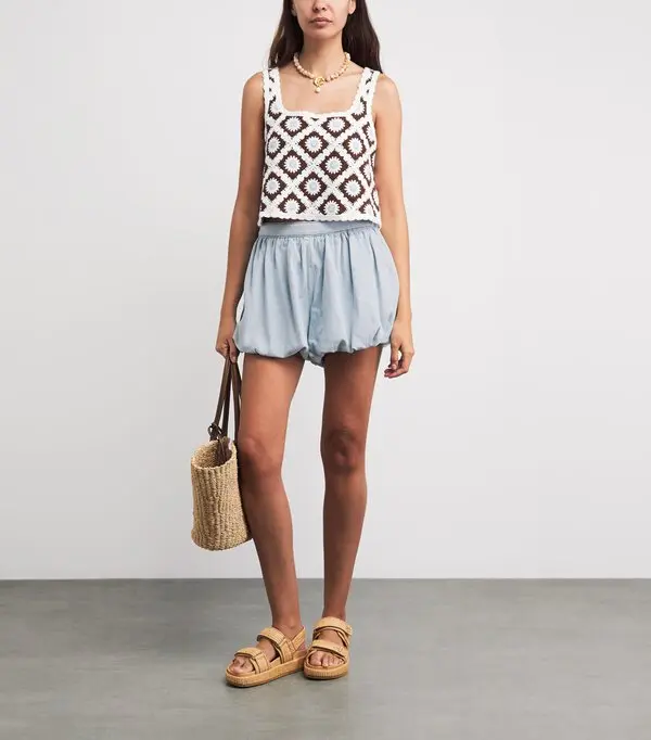 Maje Chambray Bubble-hem Skort