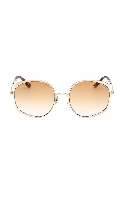 TOM FORD Abbey Sunglasses - Yellow & Brown