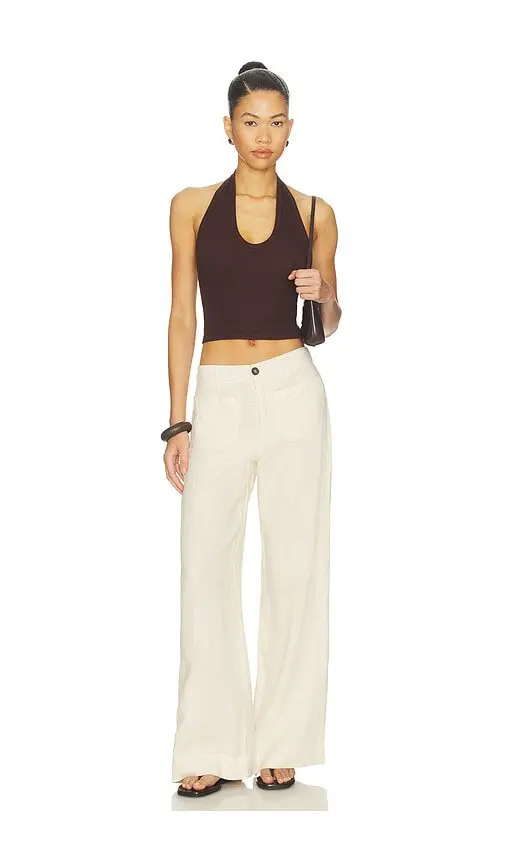 Enza Costa Silk Rib U Halter - Chocolate