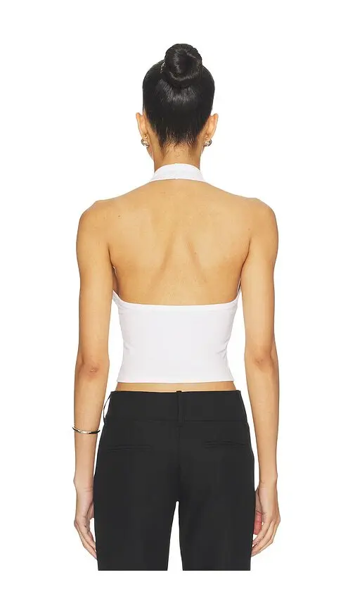Enza Costa Silk Rib U Halter - White