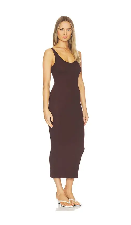 Enza Costa Silk Knit Tank Maxi Dress - Chocolate