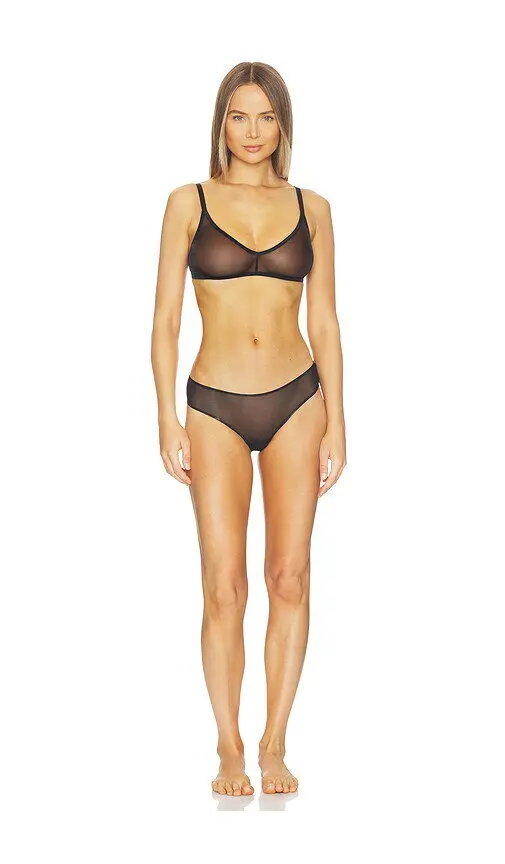 Commando Chic Mesh Thong - Black