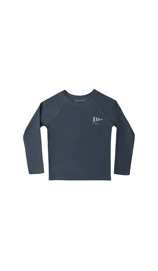 RYLEE + CRU Long Sleeve Rashguard Swim Top - Navy