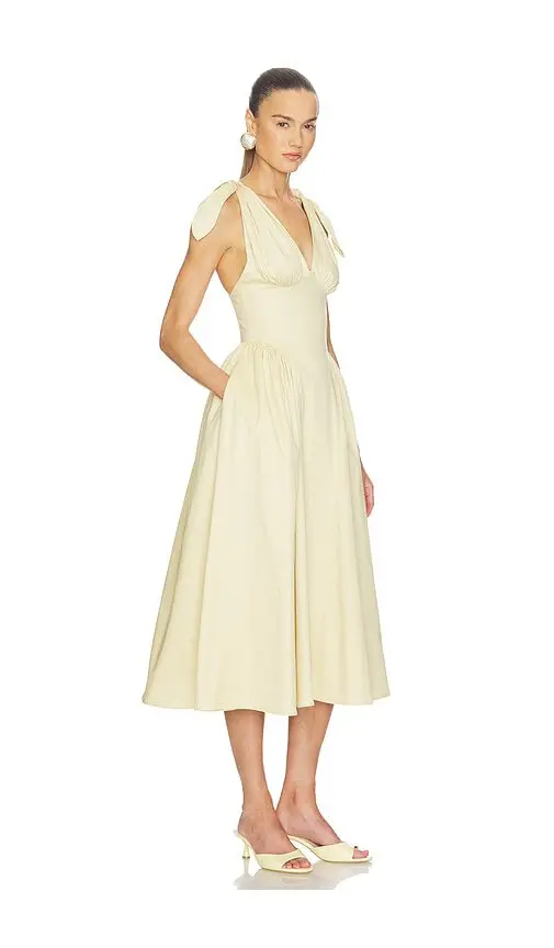 helsa stretch cotton sateen midi dress Helsa Stretch Cotton Sateen Midi Dress in Pink Helsa Stretch Cotton Sateen Midi