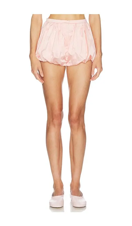 HELSA Sateen Puff Shorts - Shell Pink