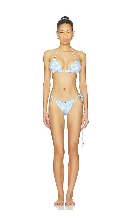 BANANHOT Kyma Bikini Bottom - Light Blue Gingham