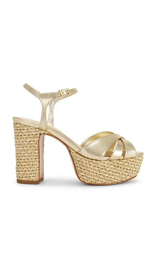 Schutz Keefa Raffia Sandal - Platinum