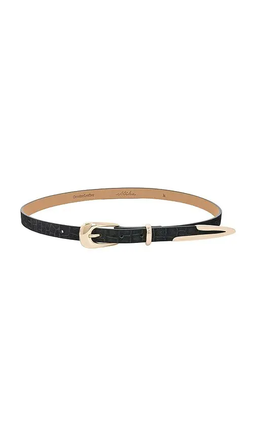 Ettika Modern Saddle Belt - Black Croc