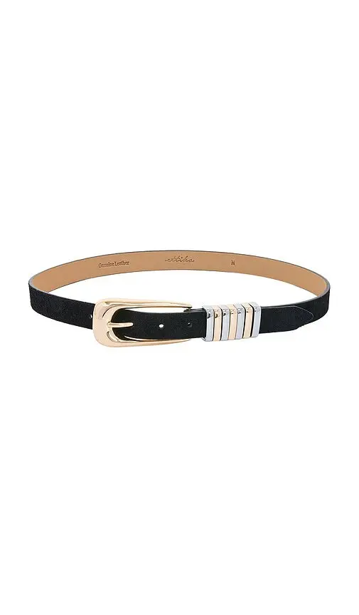Ettika Metal Core Suede Belt - Black