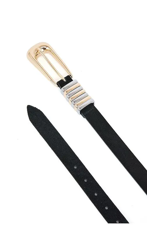 Ettika Metal Core Suede Belt - Black