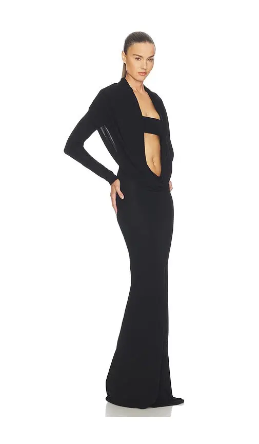 HELSA Svetlana Jersey Gown - Black