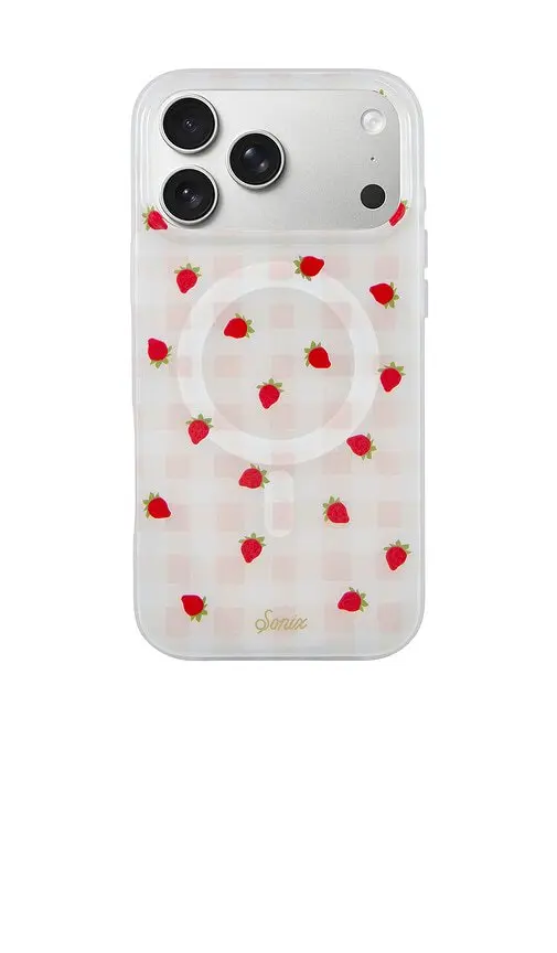 Sonix Magsafe Compatible Iphone 17 Pro Max Case In White - Strawberry Gingham