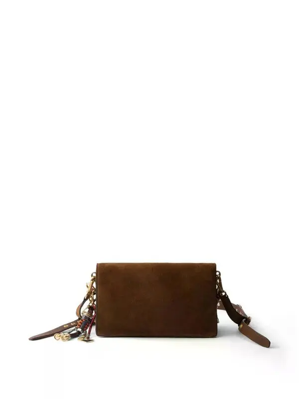 Prada Soft Sound Suede Shoulder Bag - Brown