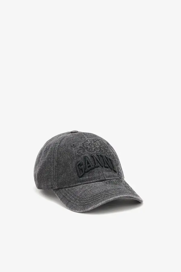 GANNI Embroidered Logo Cap - Black