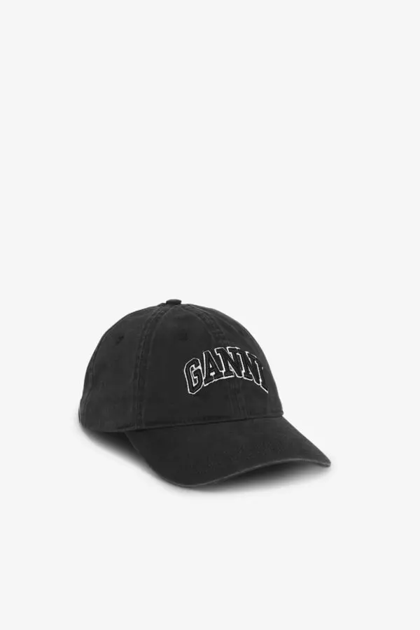 GANNI Embroidered Logo Cap - Black