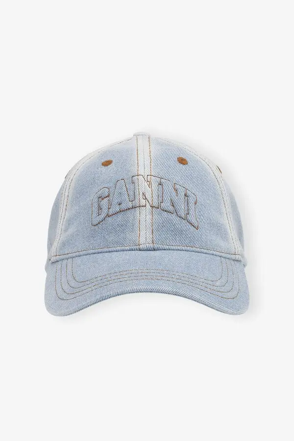 GANNI Embroidered Logo Cap - Blue