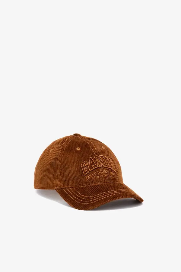GANNI Embroidered Logo Baseball Cap - Brown