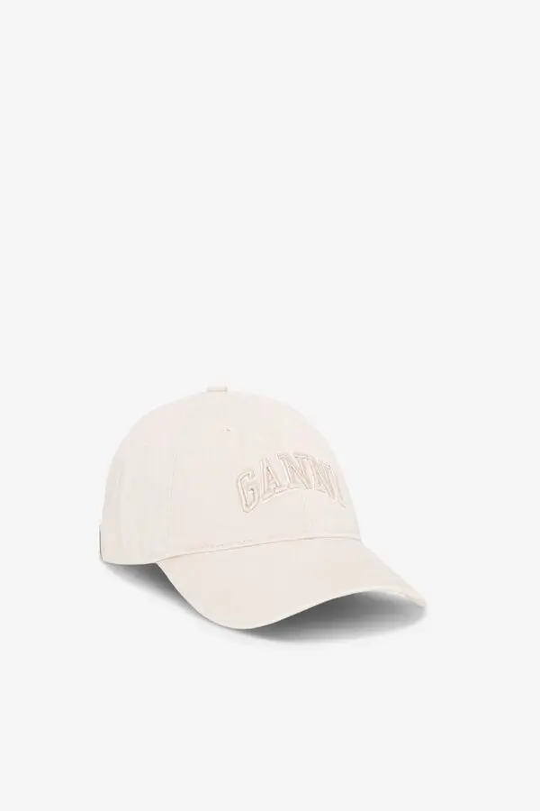 GANNI Embroidered Logo Cap - White