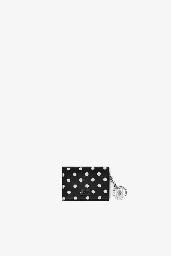 GANNI Bou Card Holder With Flap And Print - Black
