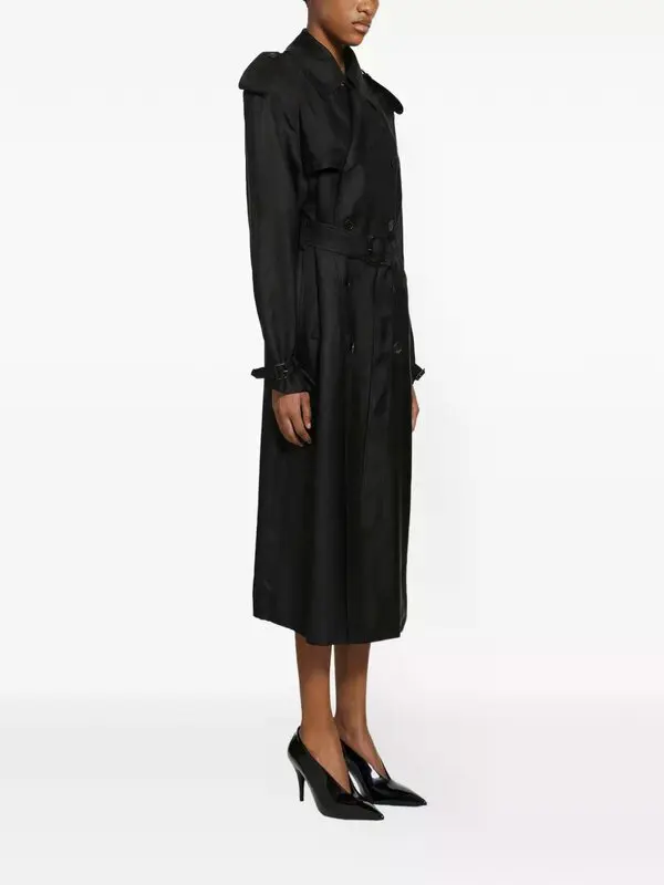 Saint Laurent Double-breasted Silk Trench Coat