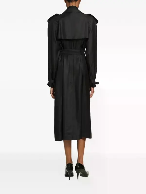 Saint Laurent Double-breasted Silk Trench Coat