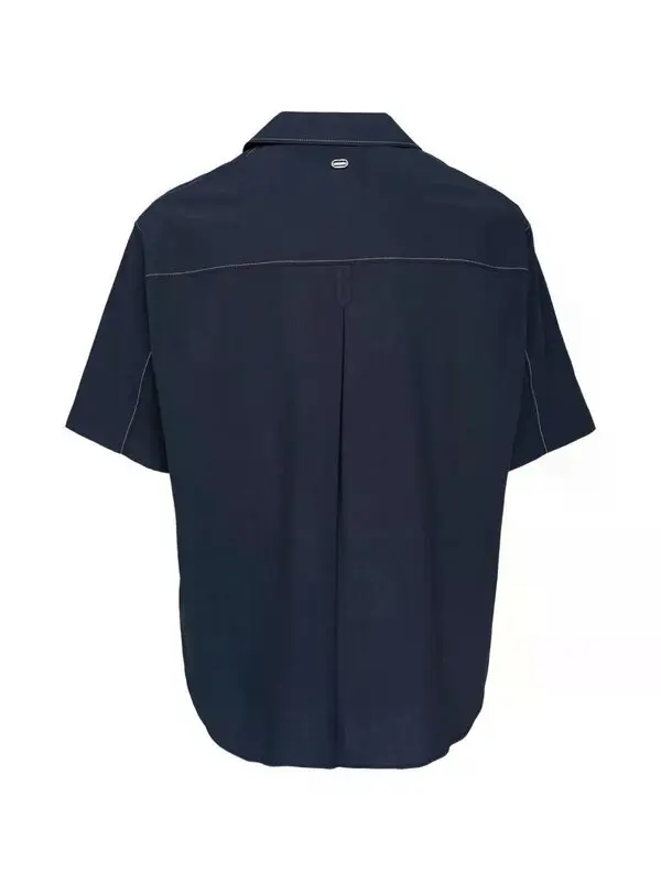 SOLID HOMME Contrast-stitch Patch-pocket Shirt