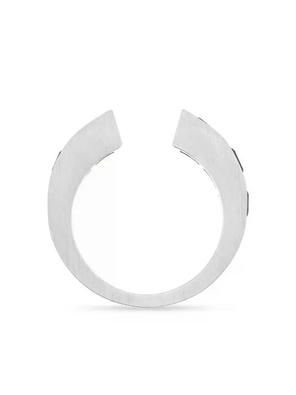 Tom Wood Sterling Square Onyx Gate Ring