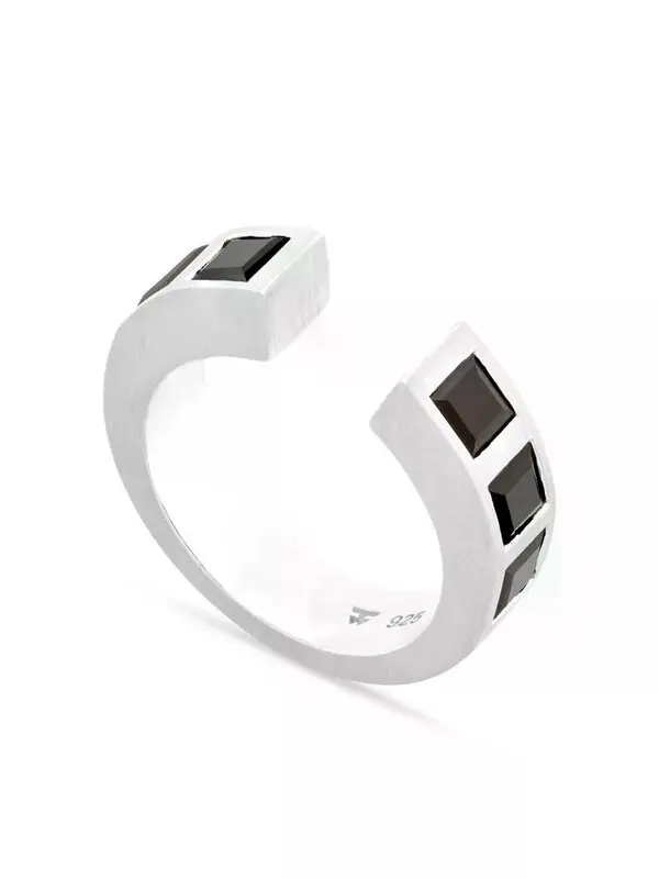 Tom Wood Sterling Square Onyx Gate Ring