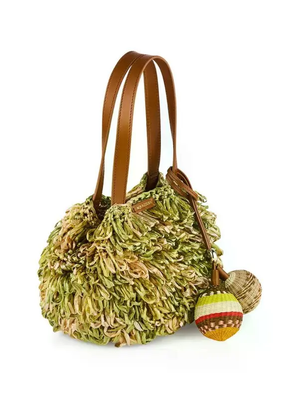 AQUAZZURA Mini Pom Pom Tote Bag