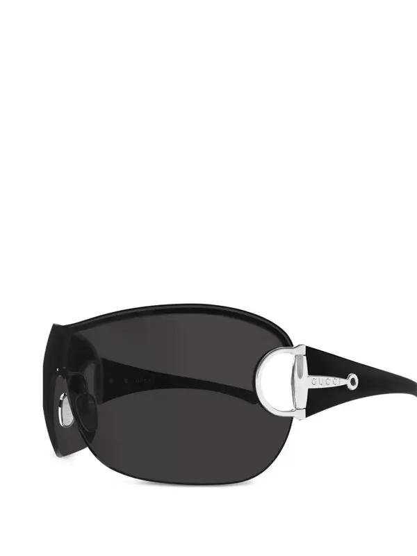 Gucci Horsebit Shield-frame Sunglasses - Black