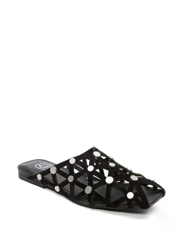 Ash Stud-embellished Cut-out Sandals - Black