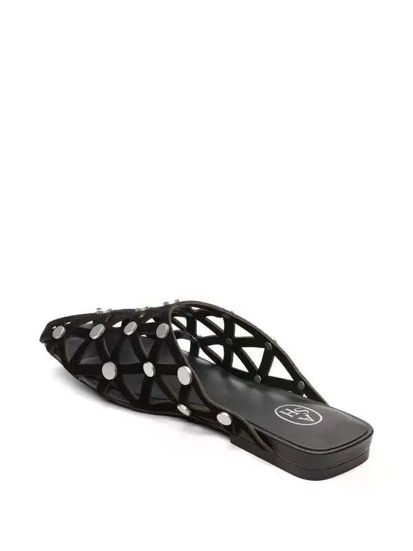 Ash Stud-embellished Cut-out Sandals - Black